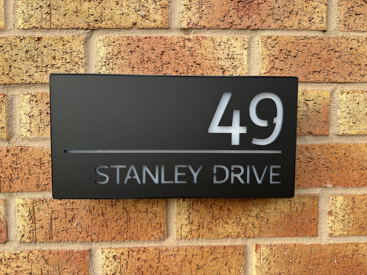 Illuminated house sign 1, Hardwired - One Of A Kind Design UK