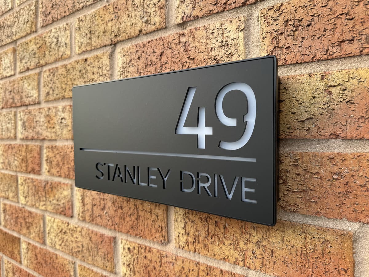 Illuminated house sign 1, Hardwired - One Of A Kind Design UK