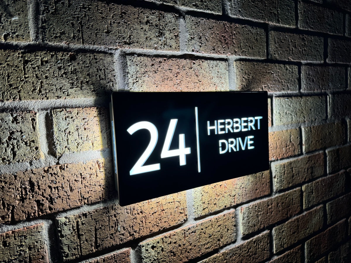 Illuminated House Sign 2, Hardwired - One Of A Kind Design UK