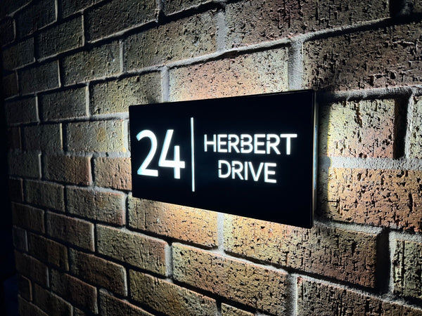 Illuminated House Sign 2, Hardwired - One Of A Kind Design UK