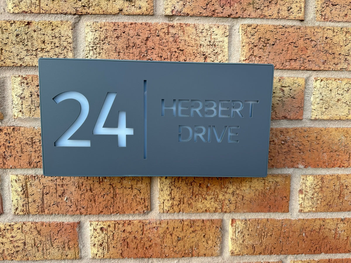 Illuminated House Sign 2, Hardwired - One Of A Kind Design UK