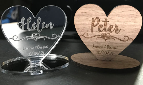 Personalised free standing wedding table place names. - One Of A Kind ...