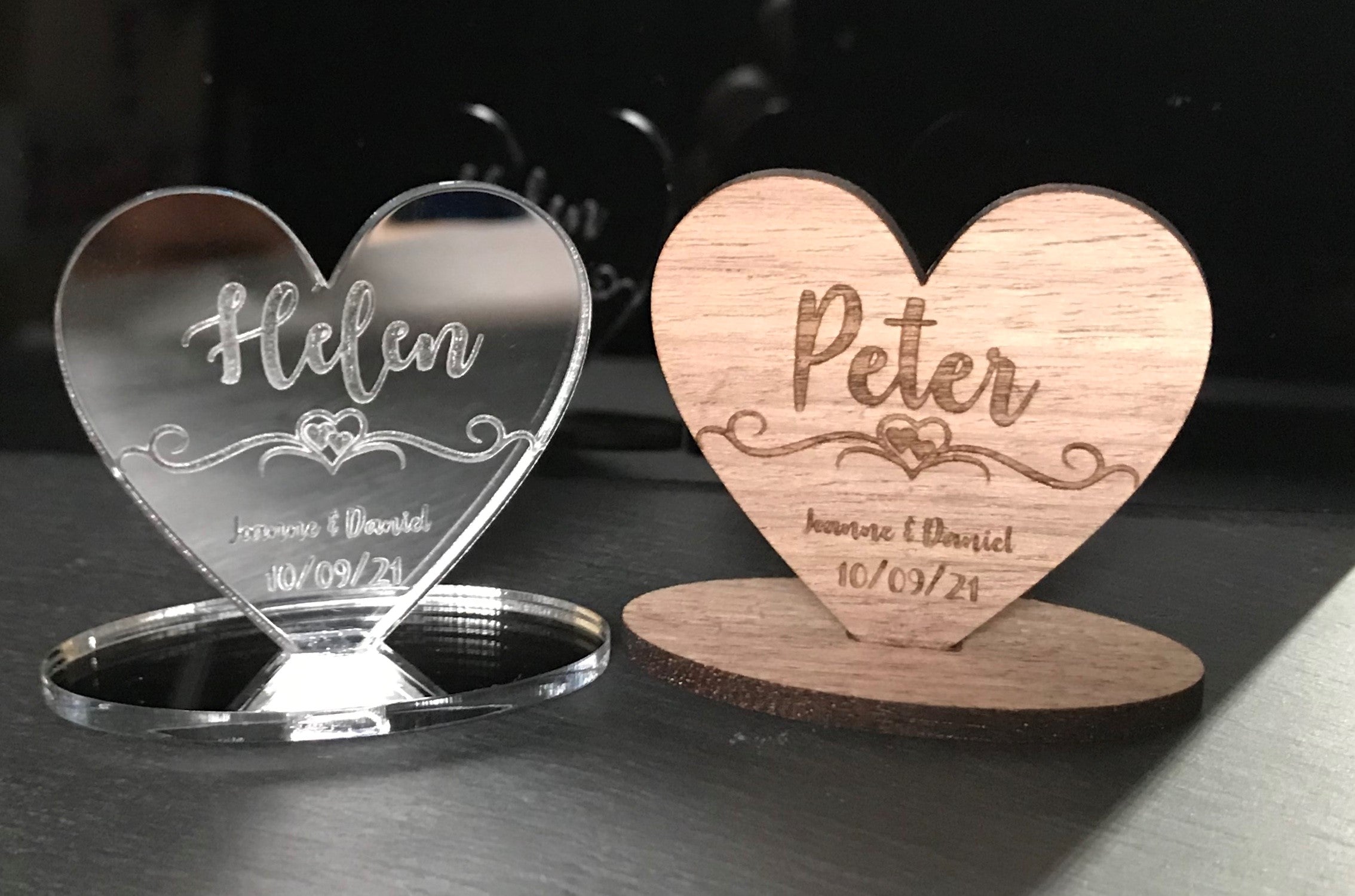 Personalised free standing wedding table place names. - One Of A Kind ...