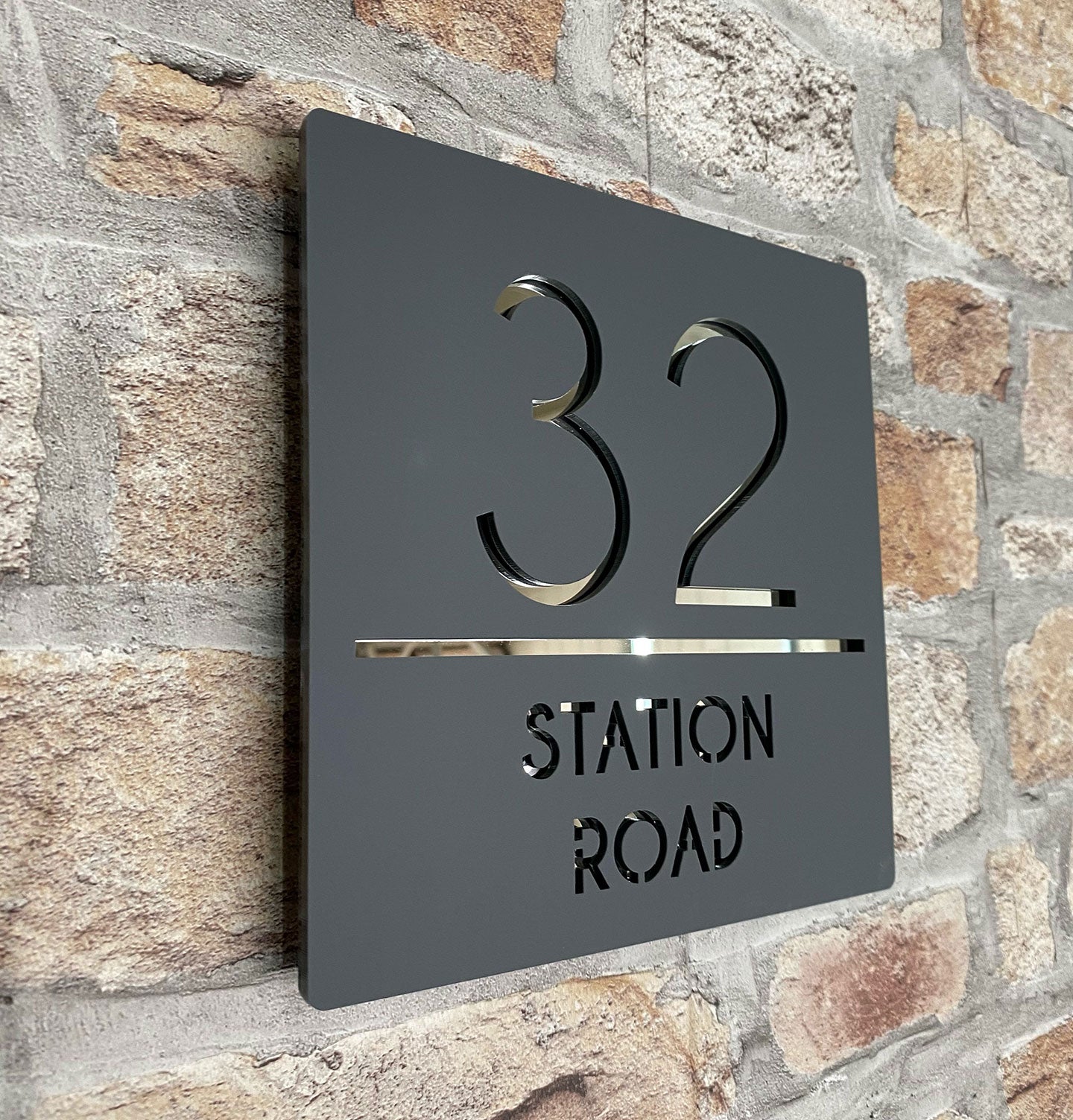 Contemporary Square House Sign - One Of A Kind Design UK